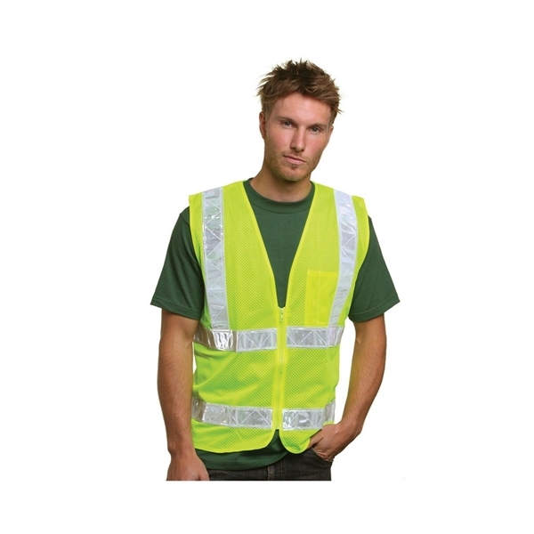 Bayside Unisex USA Made M2261L/SZ Class 2, Level 2 ANSI High Vis Mesh ...