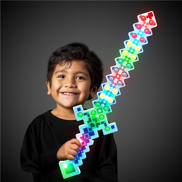 Promotional Blue Popit Lightup Pixel Sword