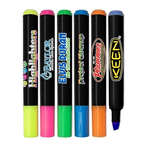 Brite Spots® Fluorescent Highlighters with Black Barrel & Full Color ...