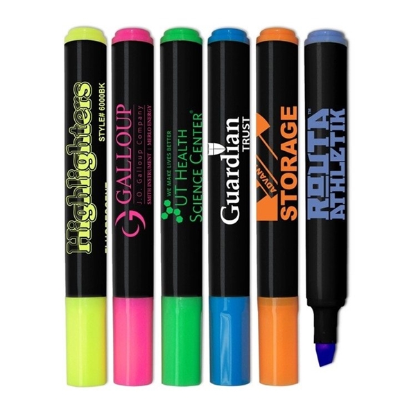 Brite Spots® Fluorescent Highlighters with Black Barrel - USA Made