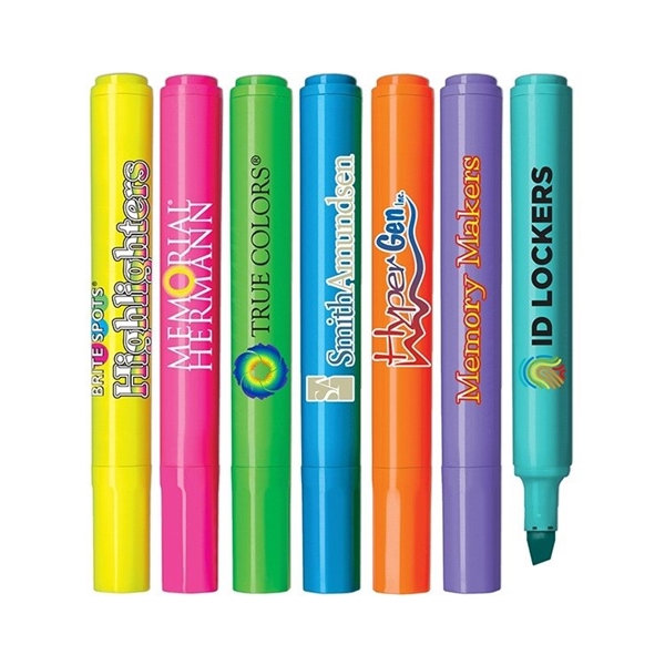 Brite Spots® Fluorescent Highlighters with Solid Barrel & Full Color ...