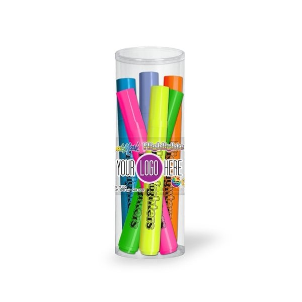 Broadline Fluorescent Highlighters 6 Pack Tube Set with Full Color ...