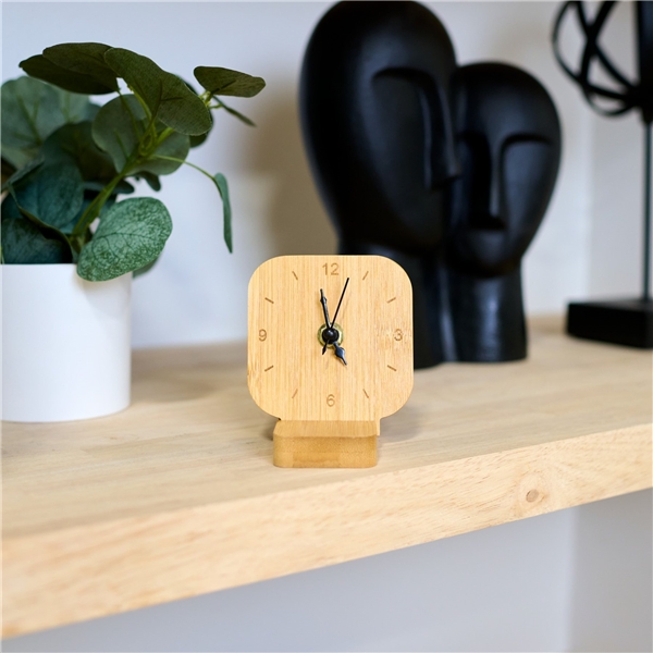 Promotional Cade Bamboo Desk Clock