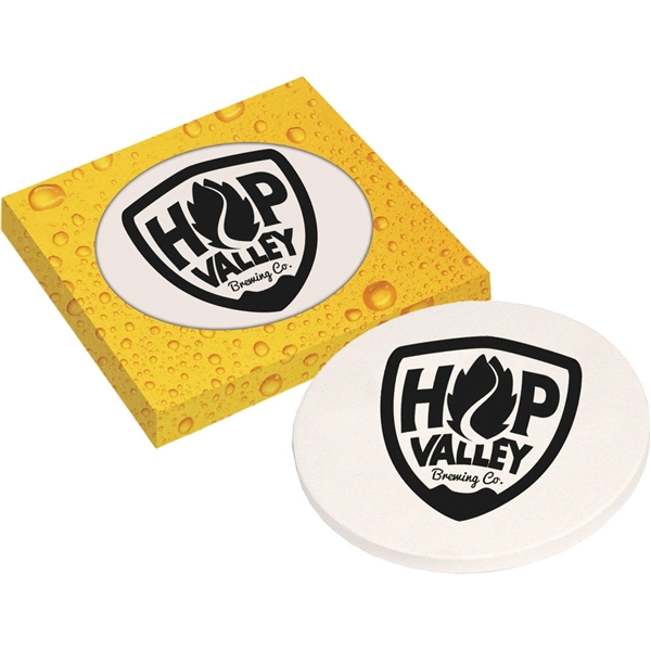 Promotional Ceramic Coaster with Custom Packaging - 1 Coaster Set