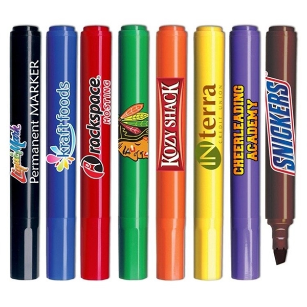 Chisel Tip Permanent Marker with Full Color Decal - USA Made