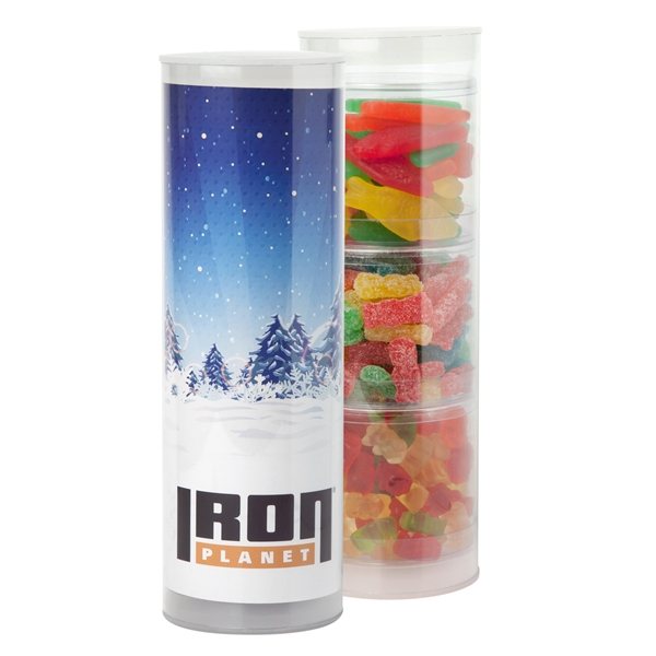 Promotional Clever Candy 3 Piece Gift Tube With Gummy Candy
