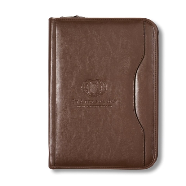 Promotional Deluxe Executive Vintage Leather Padfolio Brown