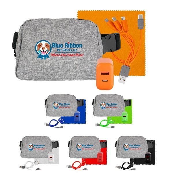 Promotional Fast Charger Recycled Fanny Pack Set