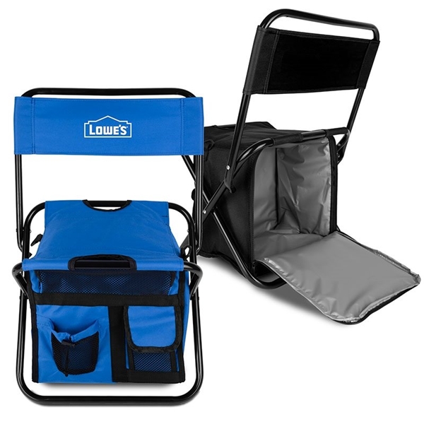 Promotional Folding Chair with 24 Can Cooler Bag & Pockets