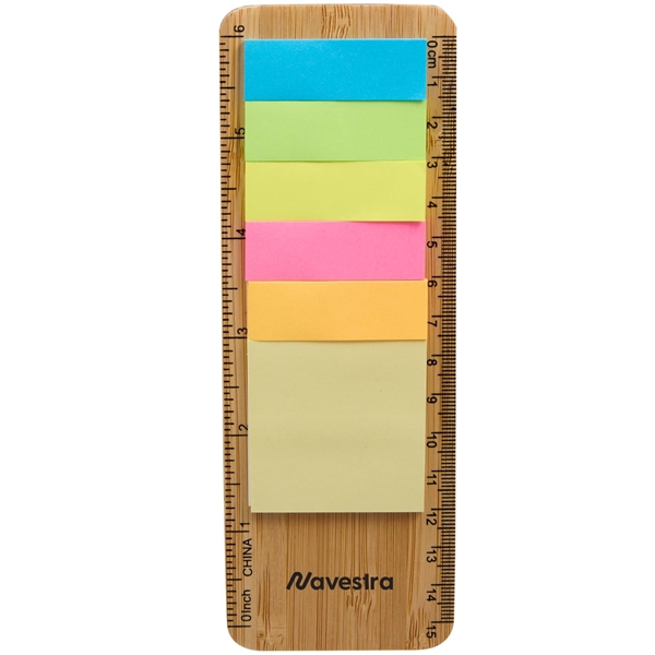 Promotional FSC® Certified Bamboo Ruler with Sticky Notes