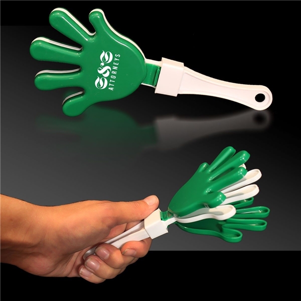 Promotional Green & White Hand Clappers