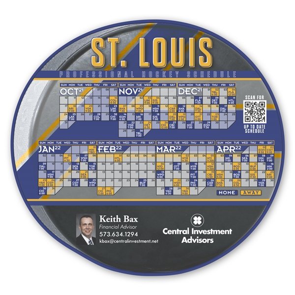 Promotional Hockey Puck Schedule