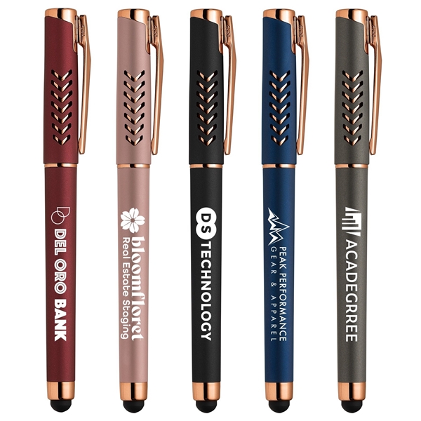 Promotional Hollywood Rose Gold Gel Pen w/Stylus Screen Print