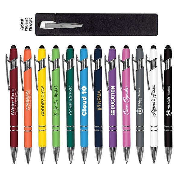 iWriter® Exec - Stylus & Soft Touch Rubberized Metal Ball Point Pen