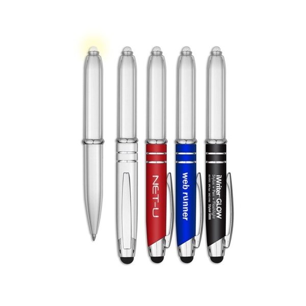 Promotional iWriter® GLOW - Metal Stylus Pen With LED Light