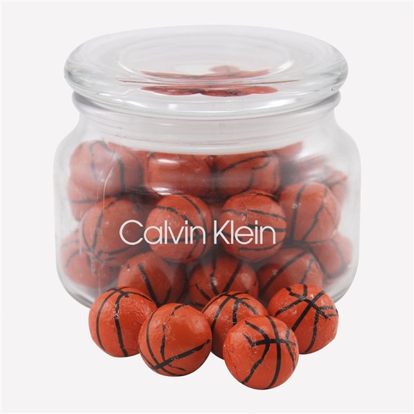 Promotional Jar with Chocolate Basketballs