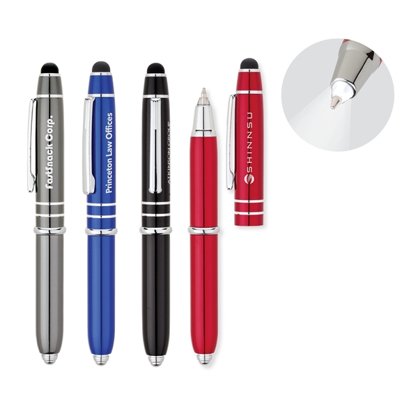 Promotional Jupiter Ballpoint Triple Pen / Stylus / LED Light