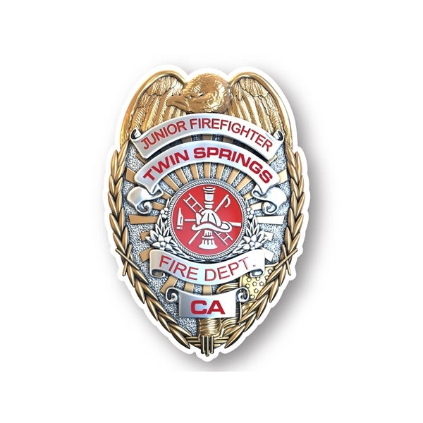 Promotional Kids Firefighter Badge Sticker