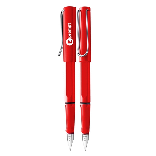 LAMY Safari Red Fountain Pen w/ Gomfort Grip and Spring-Loaded Clip