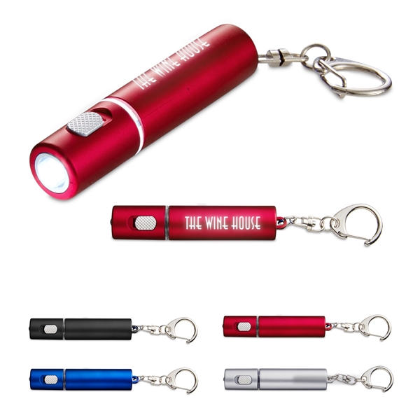 Promotional Light-Up-Your-Logo Flashlight With Keychain