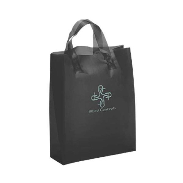 Promotional Lily Frosted Plastic Flexo Ink Tote Bag - 8" x 10"