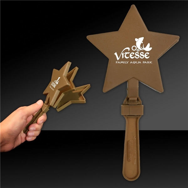 Promotional Matte Gold Star Shape Hand Clappers