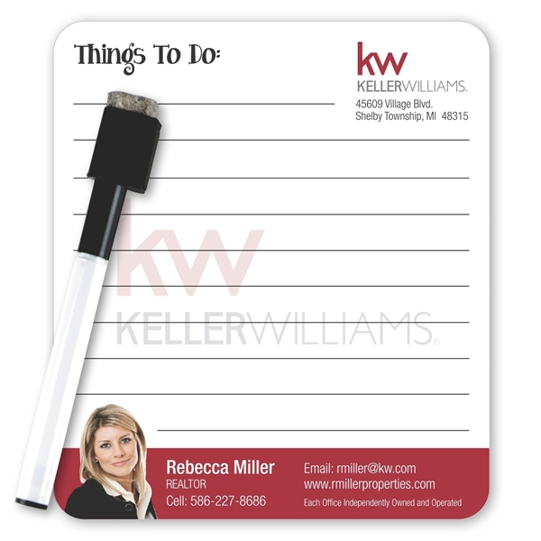 Promotional Memo Magnet Dry Erase - Rnd Corner