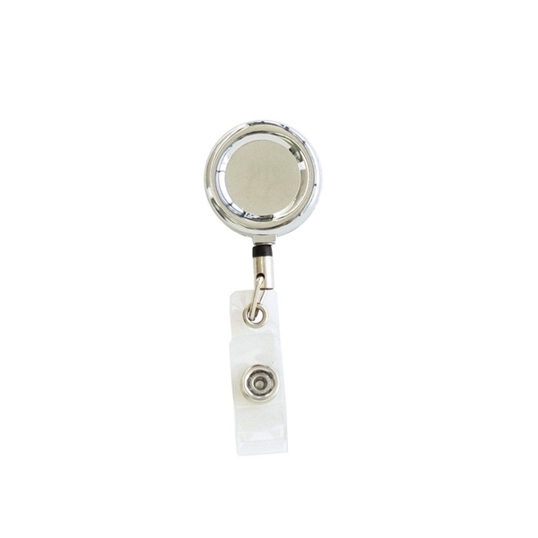 Promotional Metal Badge Reel w/ Back Clip