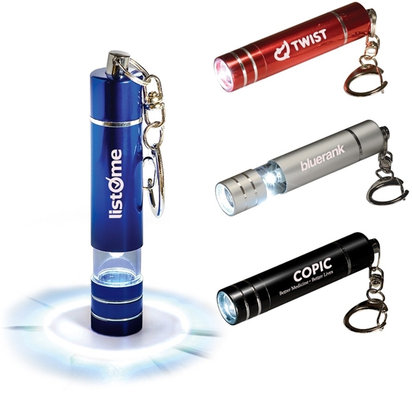 Promotional Micro 1 LED Flashlight With Keychain