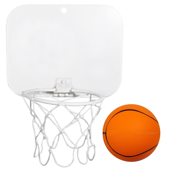 Mini Basketball Backboard W/4" Imprinted Foam Basketball