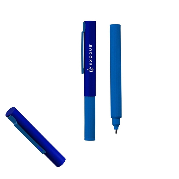 MoMA Pocket Cap-off Ballpoint Pen Barrel Detail Magnetic Cap Blue
