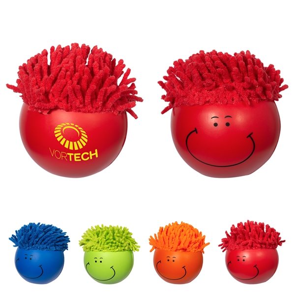 Promotional MopToppers Smiling Solid Color Stress Ball