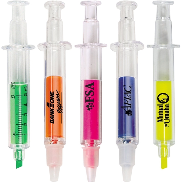 Promotional Neon Color Syringe Highlighter Pen