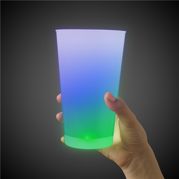Promotional Neon LED Pint Glass Cup - Rainbow