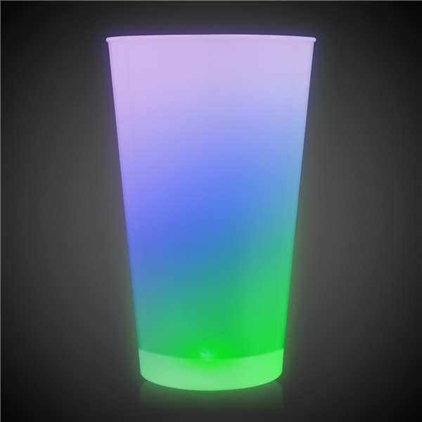 Promotional Neon LED Pint Glass Cup - Rainbow