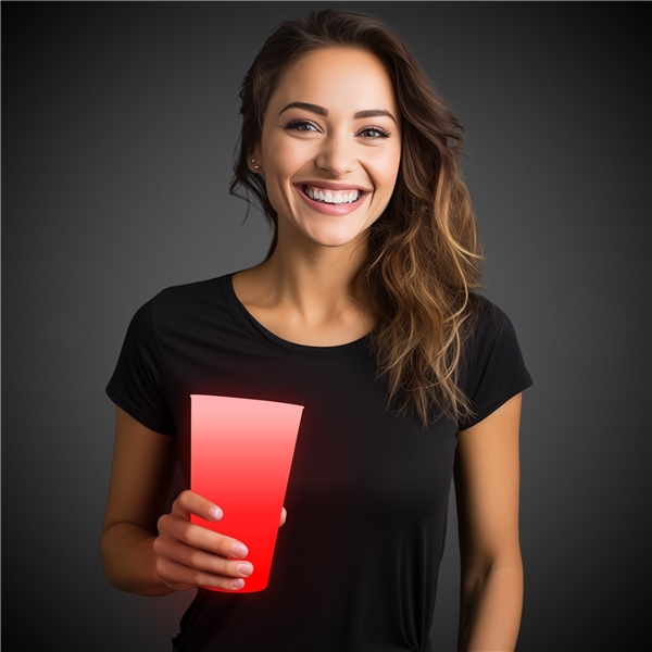 Promotional Neon LED Pint Glass Cup - Red