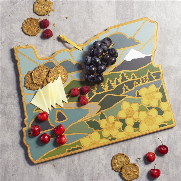 Promotional Oregon State Shaped Cutting And Serving Board With Artwork ...
