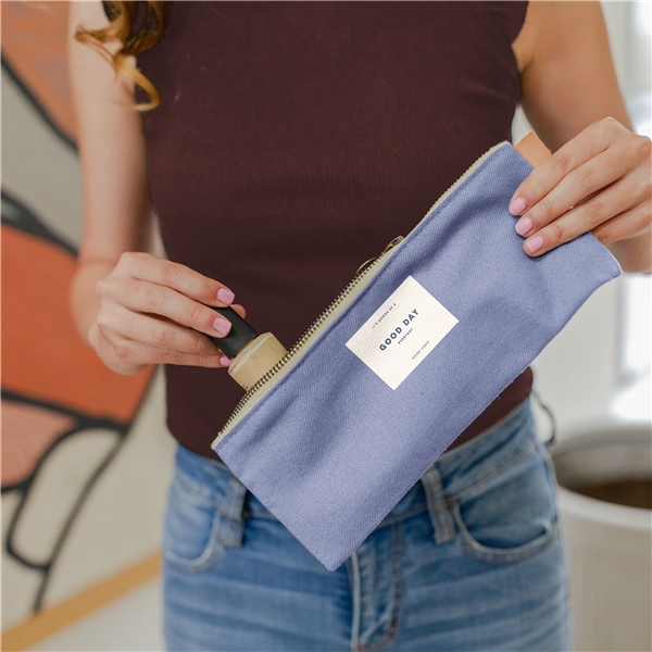 Promotional Pixie Pouch - Colored Canvas With Leather Tab