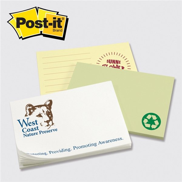 Custom Promotional Post-it® Printed Notes 3" x 4" , 25 sheets - STANDARD