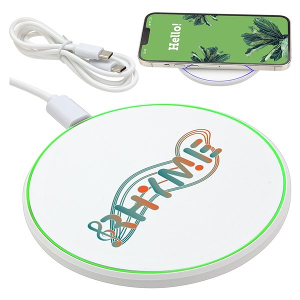 Promotional Power Ring 15W Wirelesss Charger With Ambient Light