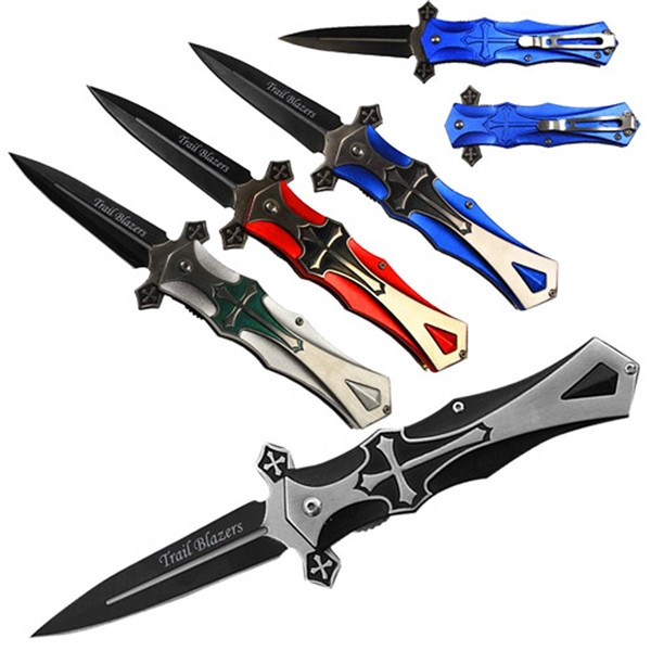 Promotional Premium Cross Design Handle Folding Knife