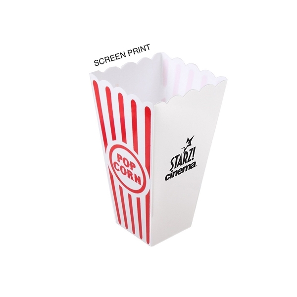Custom Popcorn Buckets - Red w/ White Stripes - Plastic