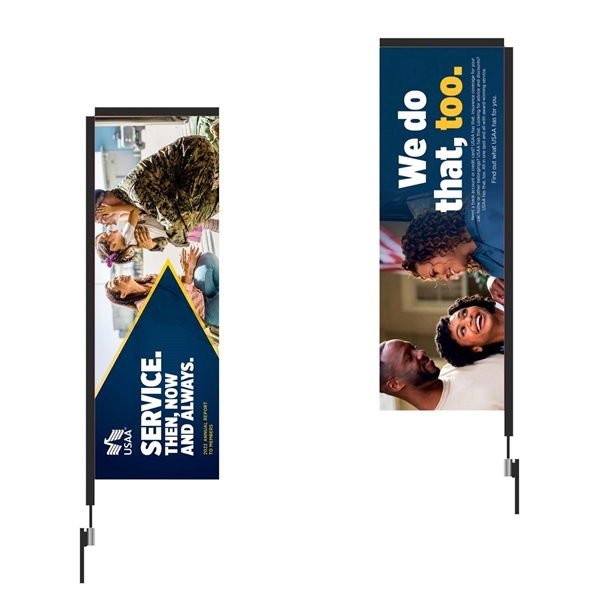 Rectangular Flag 10ft Carbon Fibler Kit (Pole Set, Metal Ground Stake ...