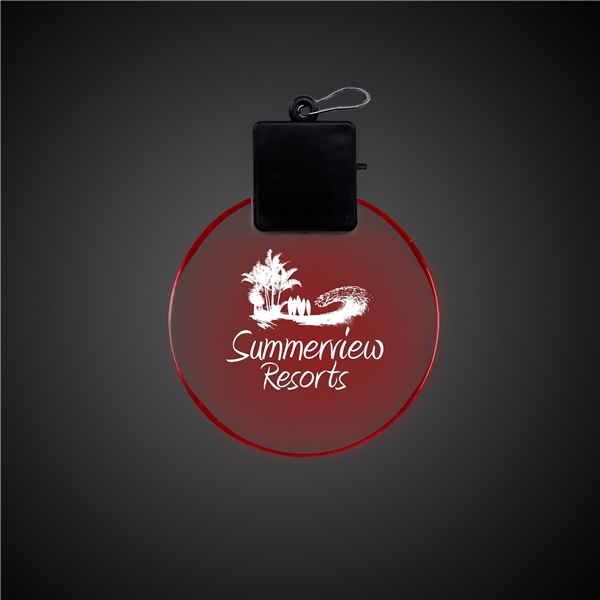 Promotional Red Lighted Medallions w/ J Hook - 2.5"