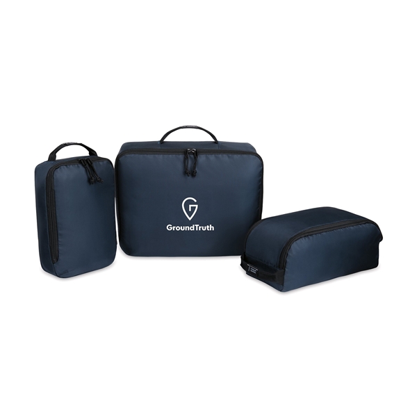 Promotional Renew RPET 3 Piece Packing Cube Set - Navy