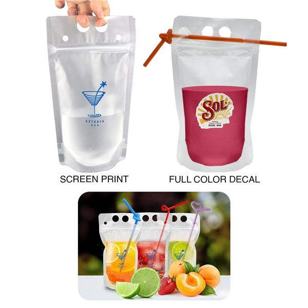 Promotional Reusable Plastic Drink Pouch