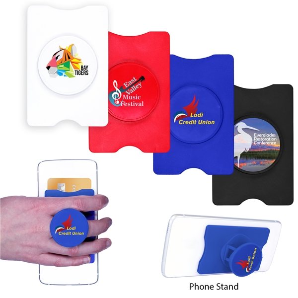 RFID Stand-Out Phone/Card Holder, Full Color Digital 4 Color Process