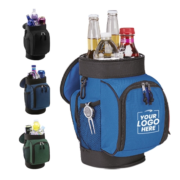 Promotional Round Cooler Caddy Jr. - 6 Can