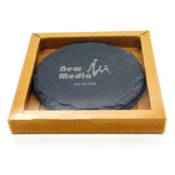 Promotional Round Slate Coaster (single)