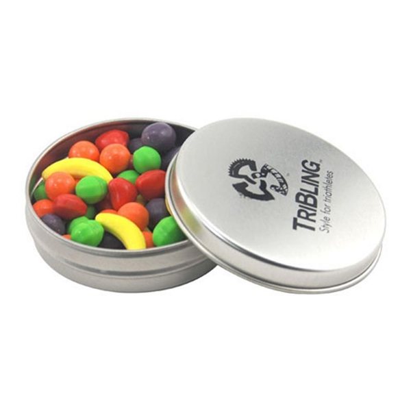 Promotional Round Tin with Candy Fruits